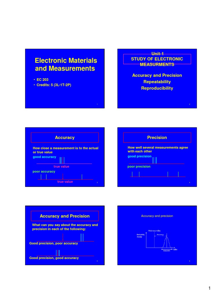 Electronic Measurements: Accuracy & Precision | PDF | Technology ...