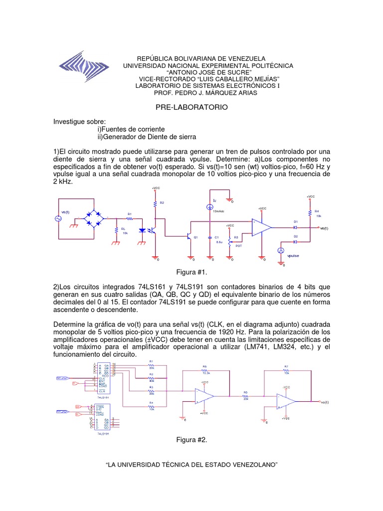 Pre-Lab 7 - 2022-1 | PDF | voltaje | Ingeniería Electrónica