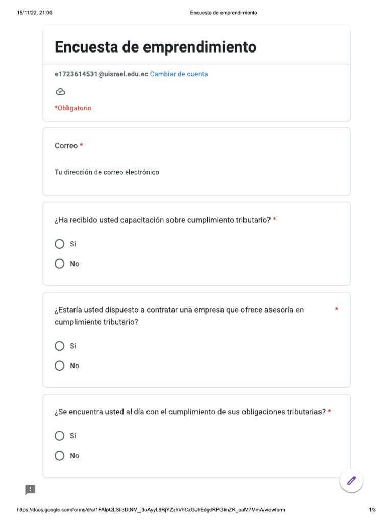 Encuesta de Emprendimiento | PDF Encuesta de Emprendimiento | PDF