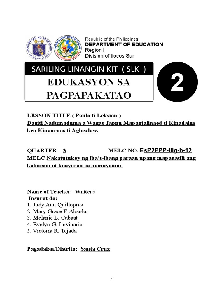 SLK Esp 2 Melc 12 Q 3 | PDF
