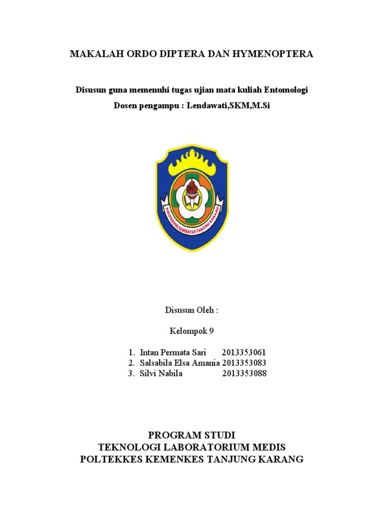 Ordo Diptera dan Hymenoptera dalam Entomologi | PDF