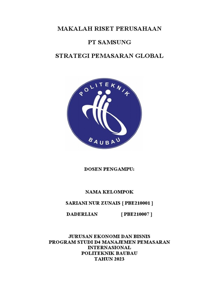 MAKALAH RISET Perusahaan | PDF