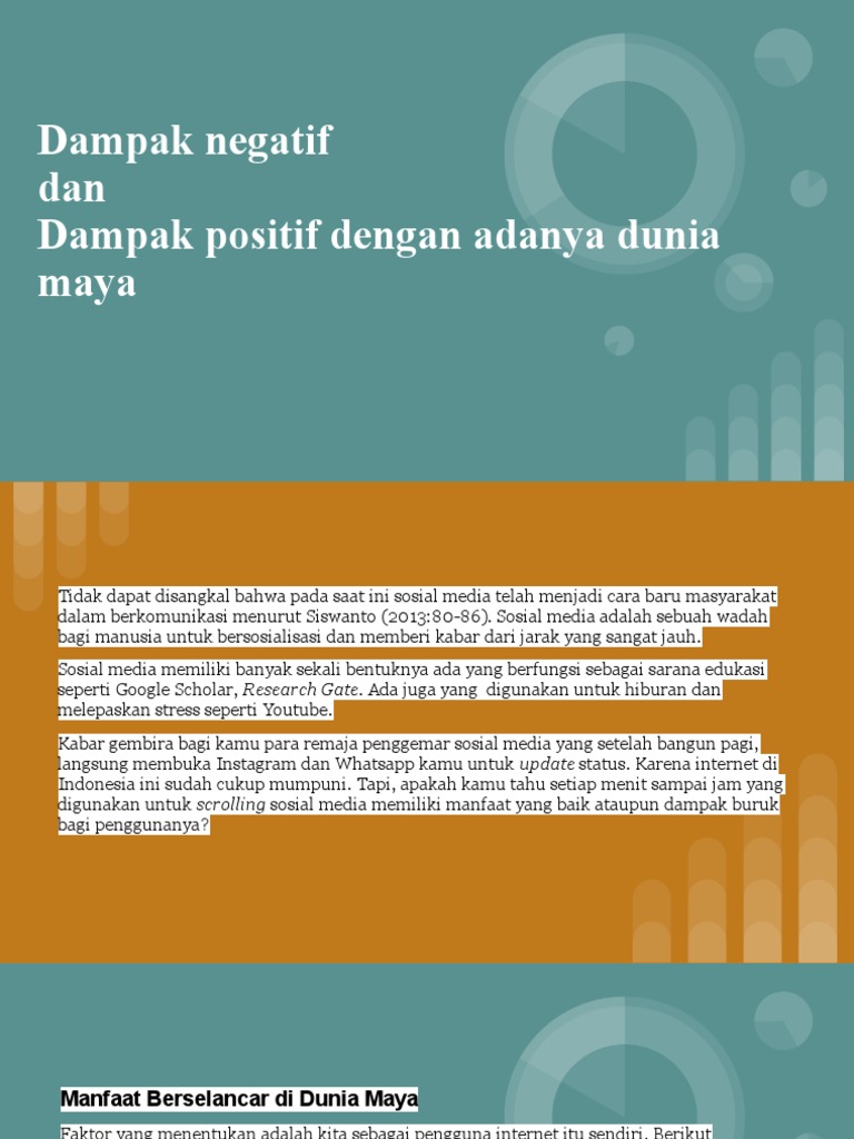 Dampak Negatif Dan Dampak Positif Dengan Adanya Dunia Maya | PDF