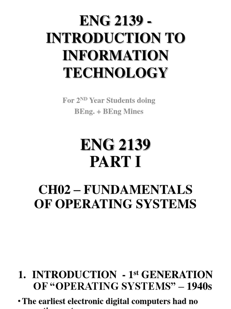 ENG 2139 - CH02 - Fundamentals of Operating Systems - P1 - v1 | PDF | Operating System | Central ...