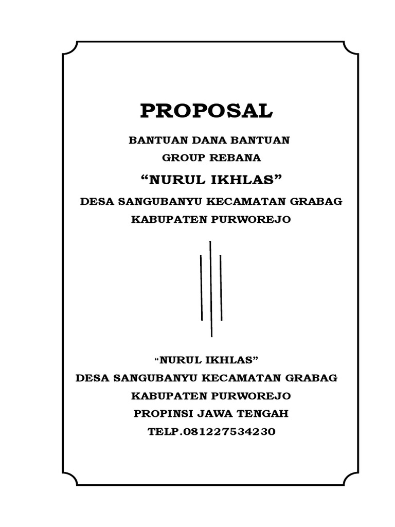 Edit Proposal Pengajuan Hibah Alat Kesenian Rebana Nurul Ikhlas | PDF