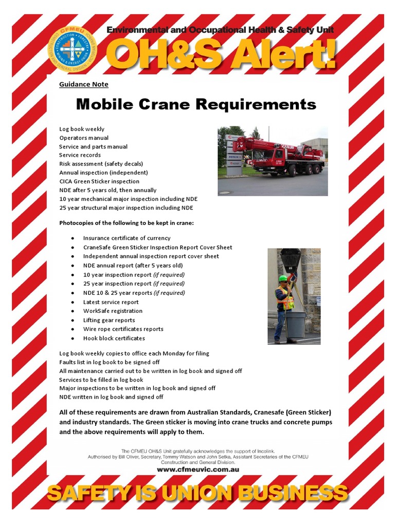 Cfmeu Guidance-Note-Cranes-With-Border | PDF