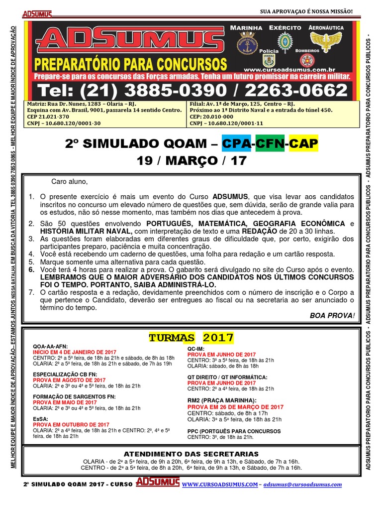 2º SIMULADO 19 MAR - QOAM - IMPRESSÃO | PDF | Alfabetização | Linguística