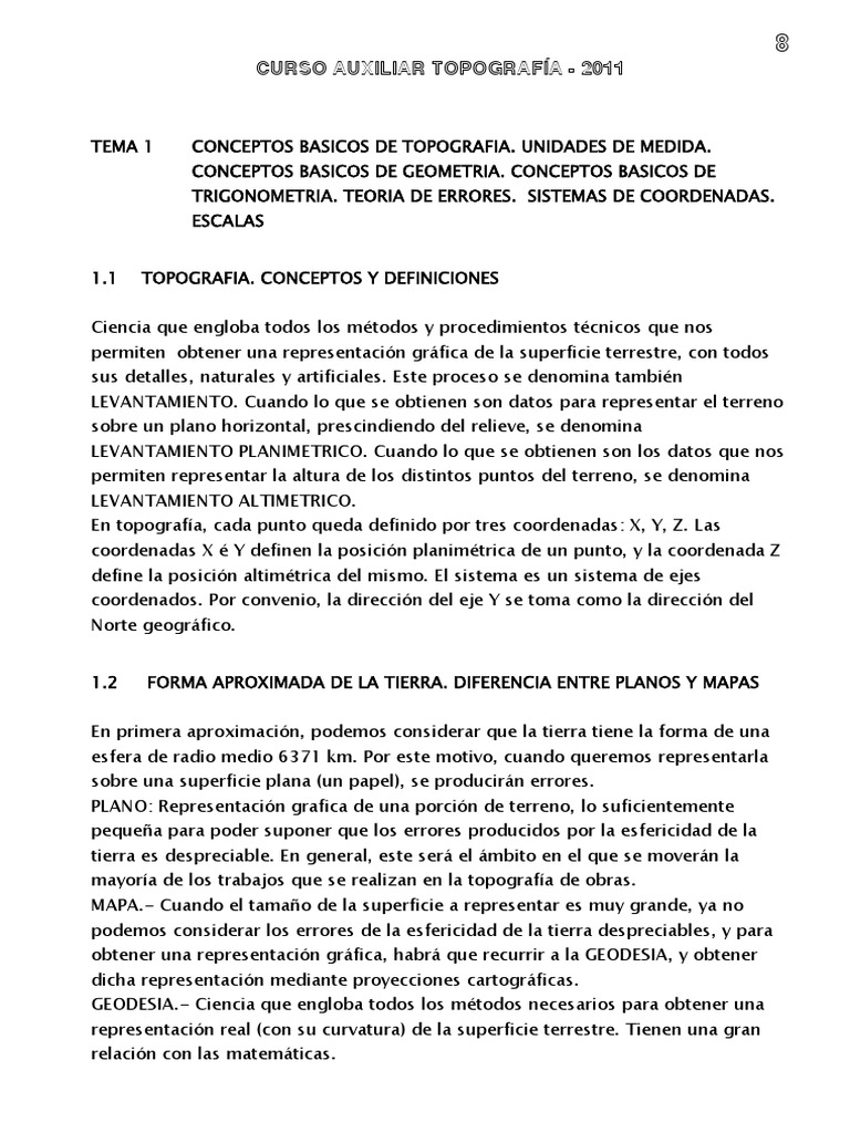 S01-04 Topo - Conceptos Básicos Topografía (Aula Virtual) | PDF | Topografía | Geodesia