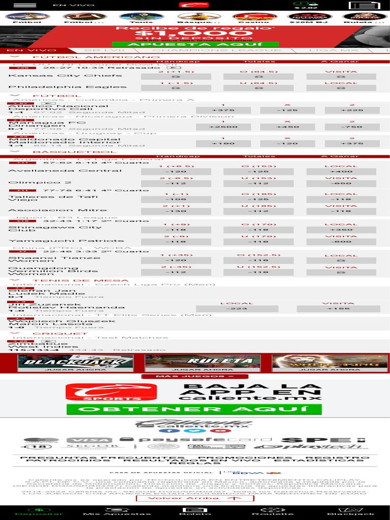 Caliente - MX - Más Acción. Más Diversión - Apuestas en Fútbol ...