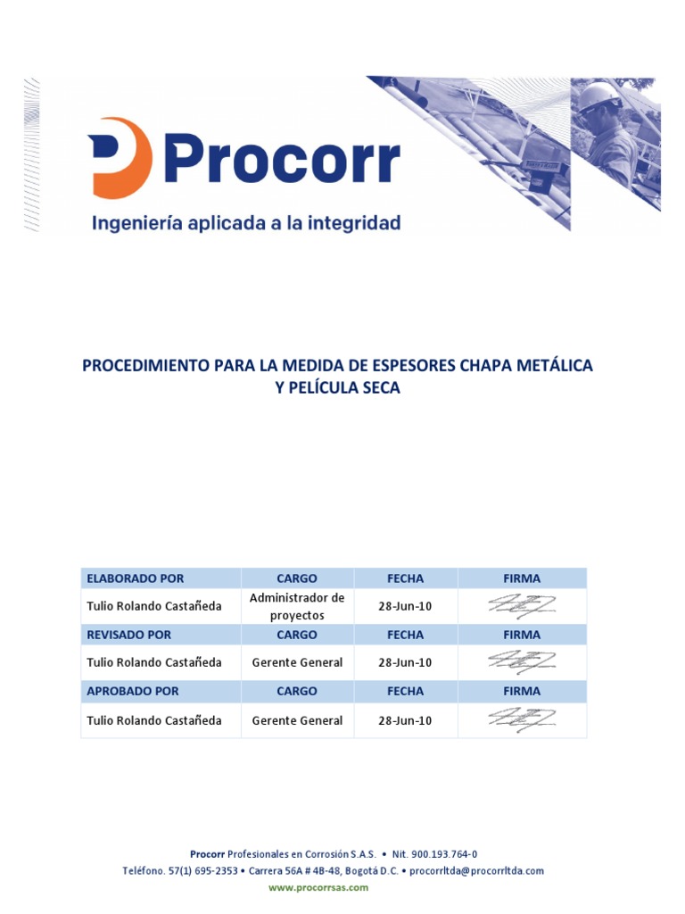 P-MECMPS-InG-06.10 Procedimiento para La Medida de Espesores Chapa ...