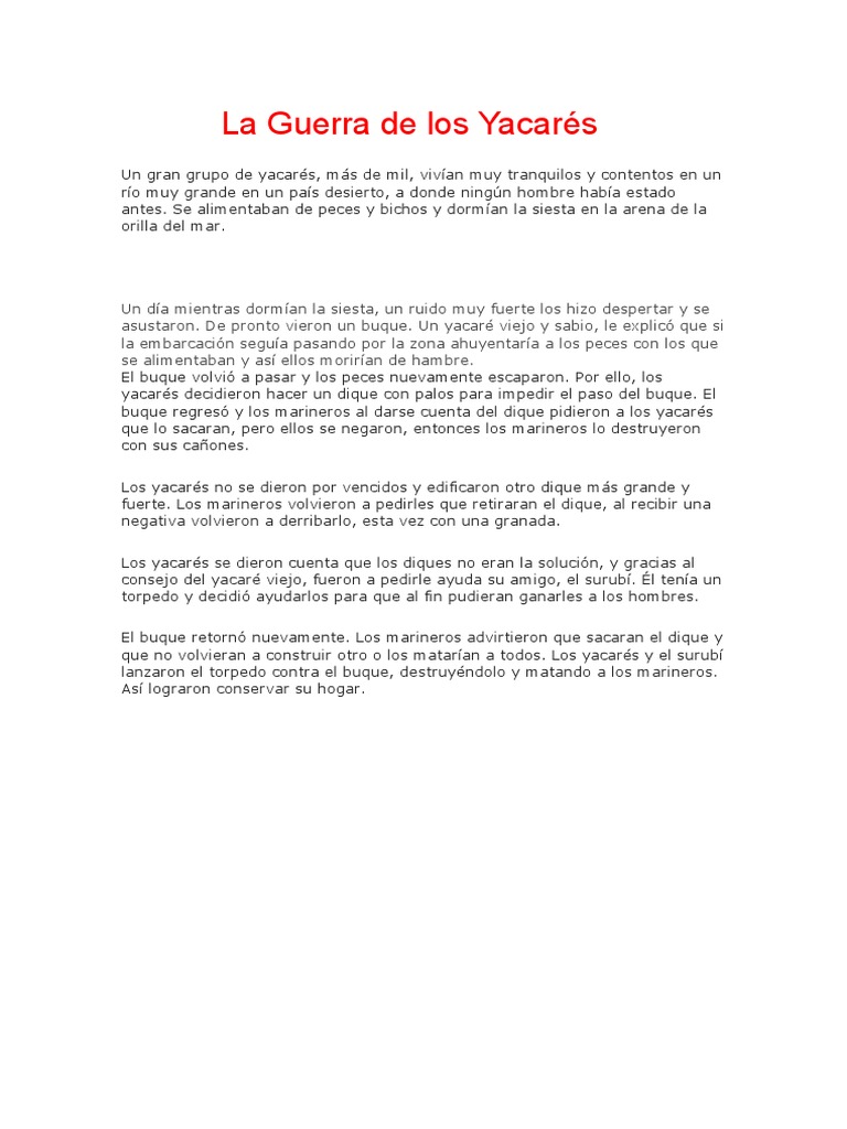 La Guerra de Los Yacarés | PDF
