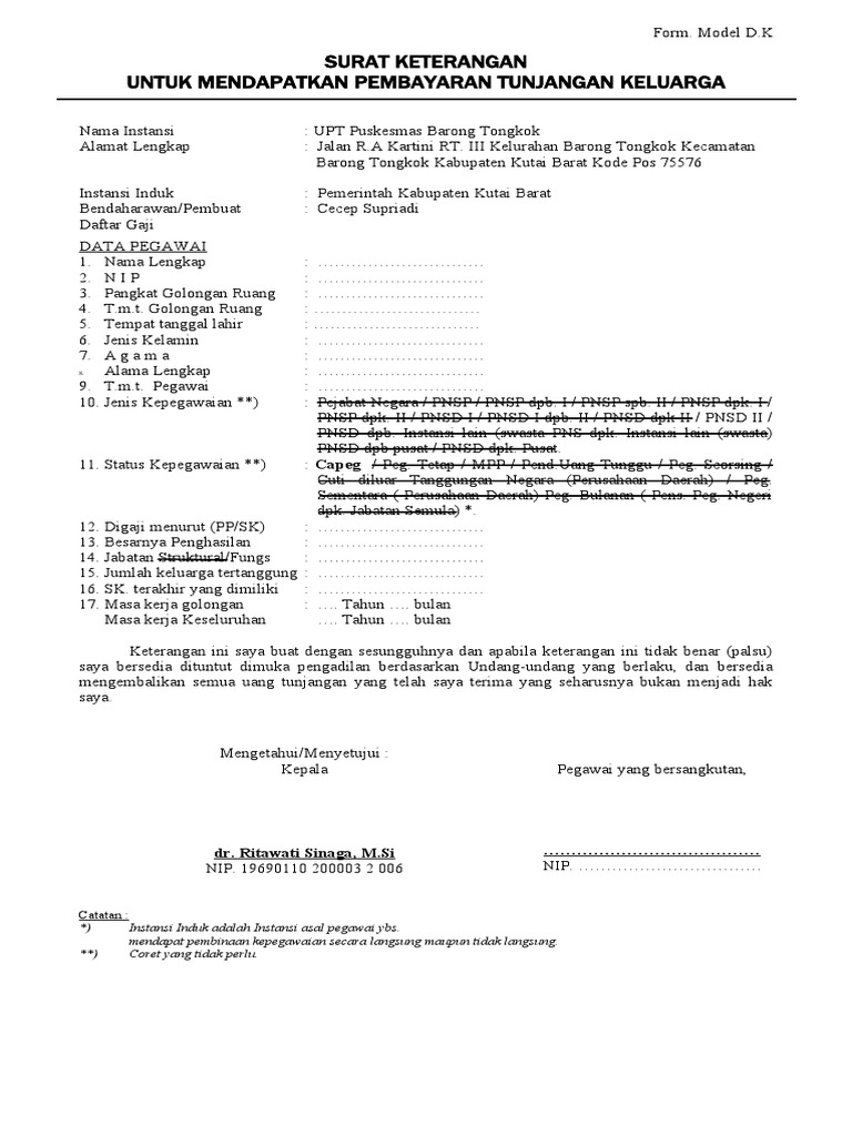 Format Form DK | PDF
