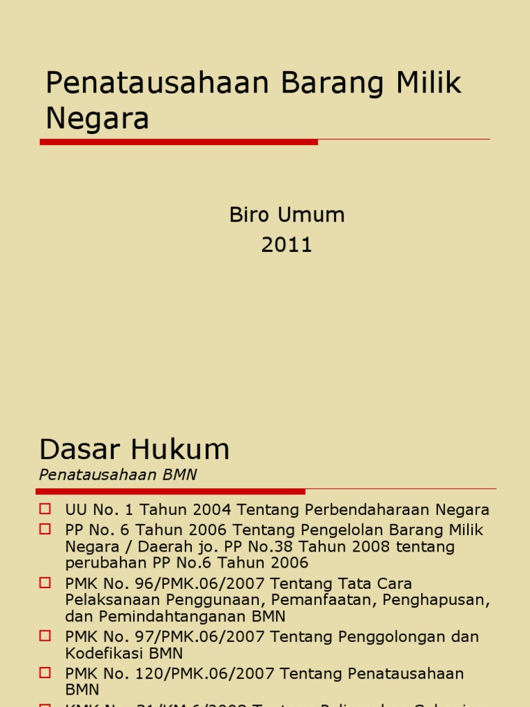 Penatausahaan Barang Milik Negara | PDF
