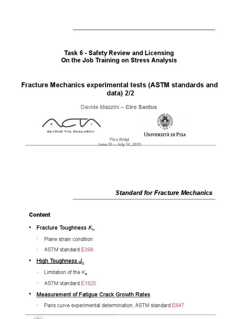 Class 6 - Fracture Mechanics Experimental Tests 2 - 2 | PDF | Fracture ...