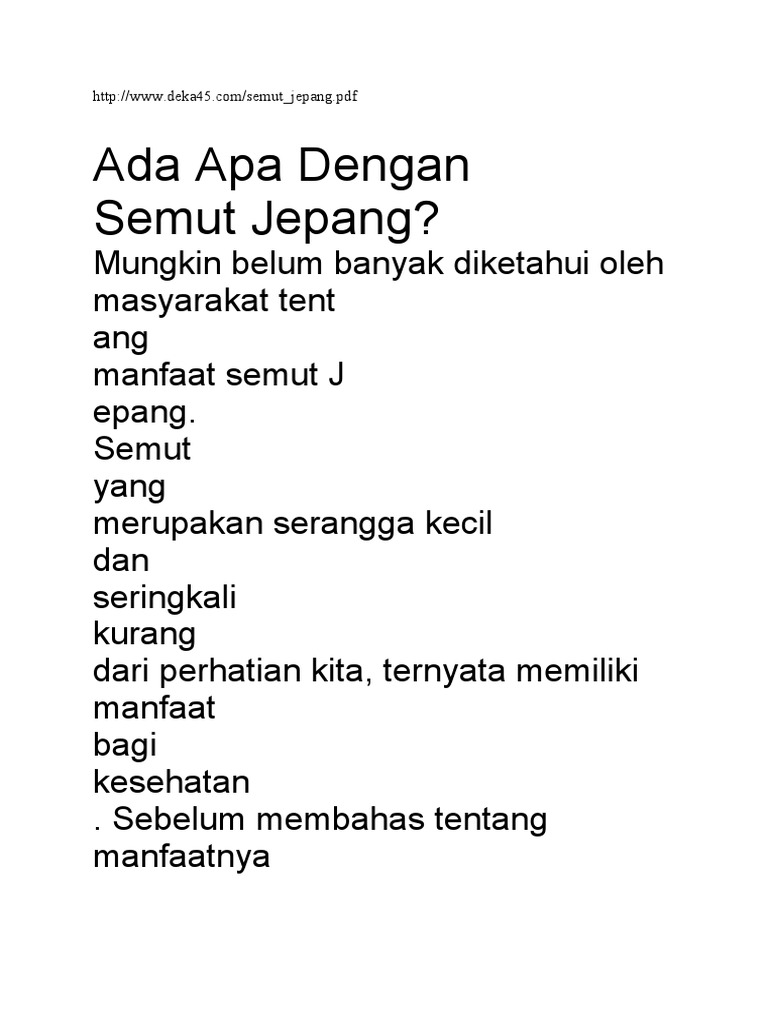 Semut Jepang 1 | PDF