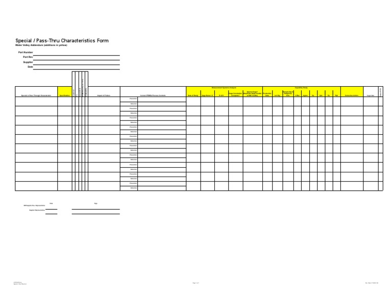GSM F024 Special Pass Through Characteristics Form | PDF | Analysis