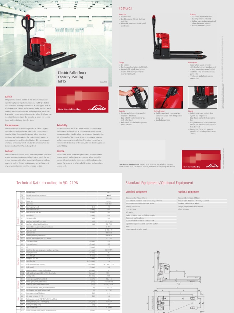 Linde EN Ds mt15 br1133 en A 0716 | PDF | Elevator | Axle
