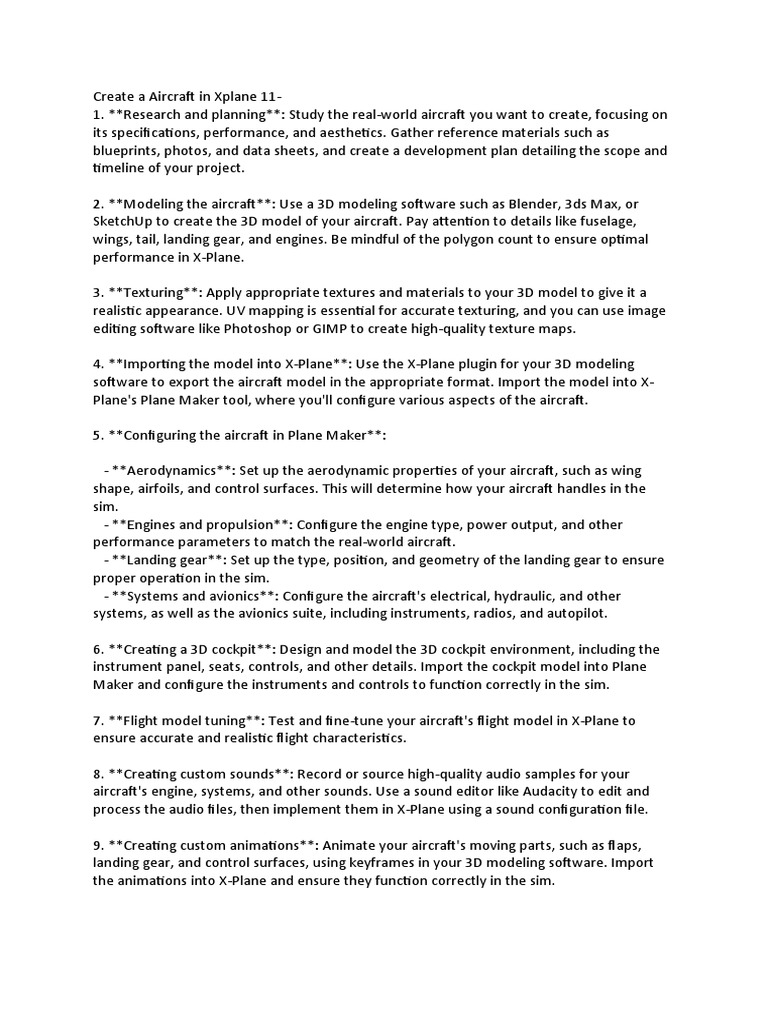 How To Make A Aircraft in Xplane 11 | PDF | 3 D Computer Graphics | Texture Mapping