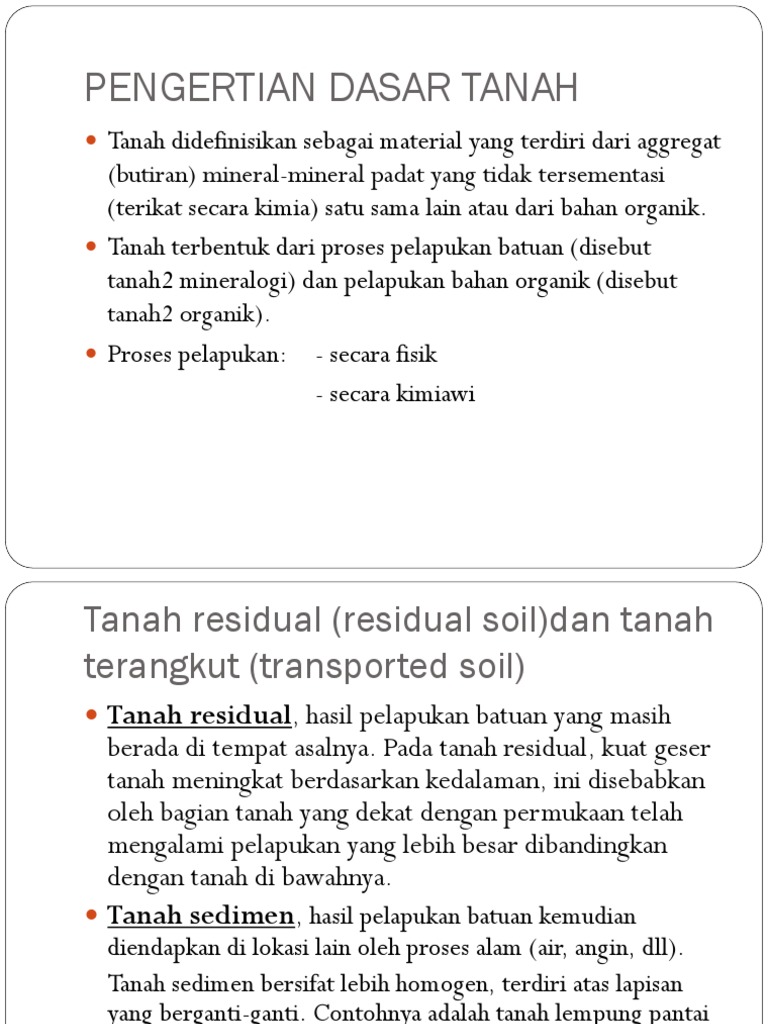 Pengertian dan Jenis Tanah dalam Mekanika | PDF