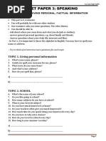 KET - OrAL EXAM With Answers. | PDF | Test (Assessment) | Sports