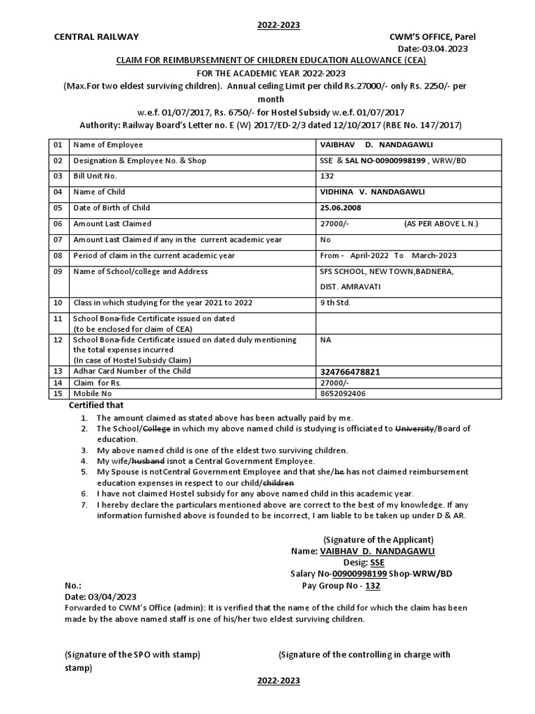 School Fees New Format 2022-23 | PDF | Social Institutions