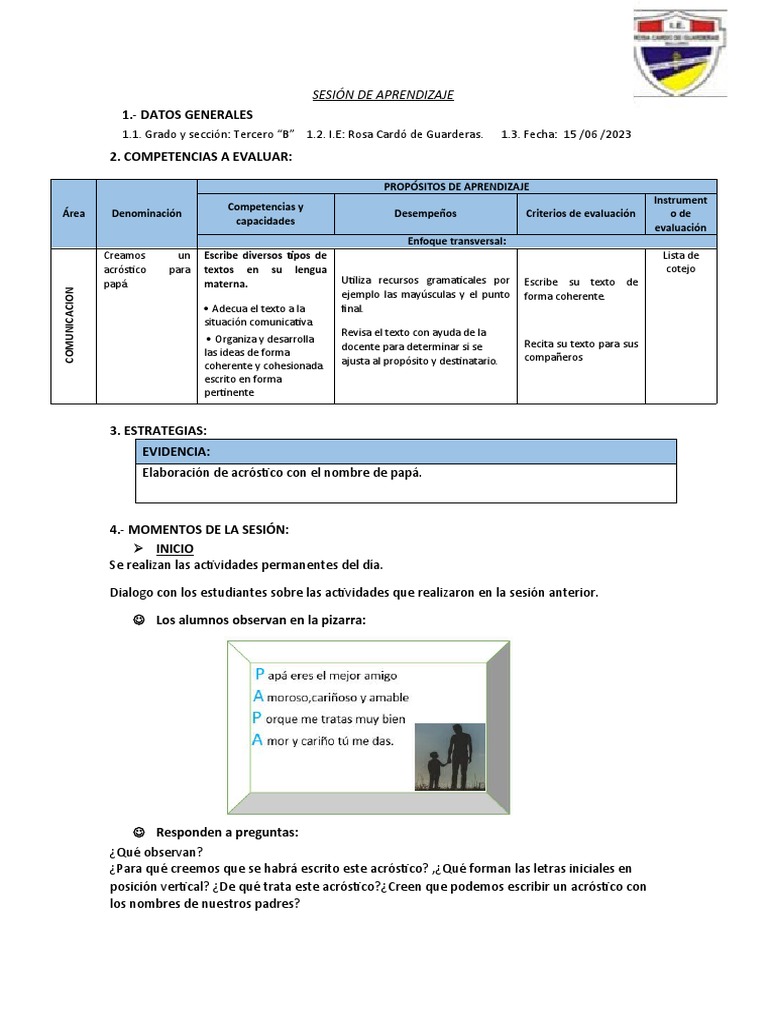 Acrostico Papá | PDF | Evaluación | Conceptos psicologicos