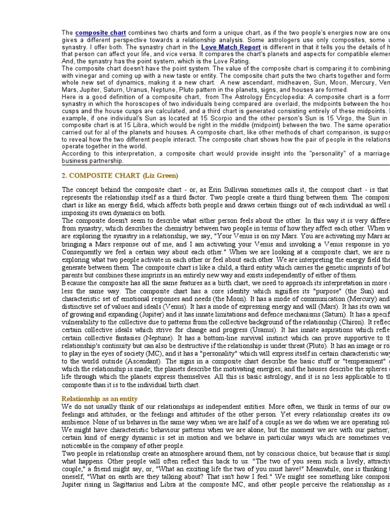 Composite Chart | PDF | Planets In Astrology | Horoscope