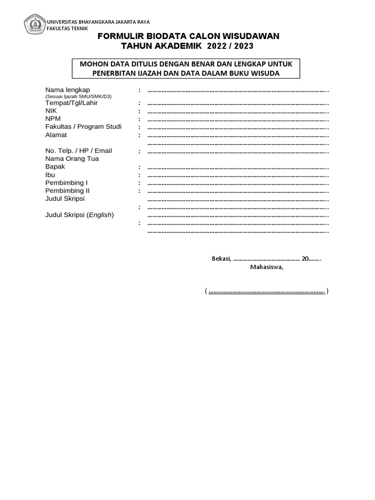 Form Persyaratan Yudisium | PDF | Seni | Teknologi & Rekayasa