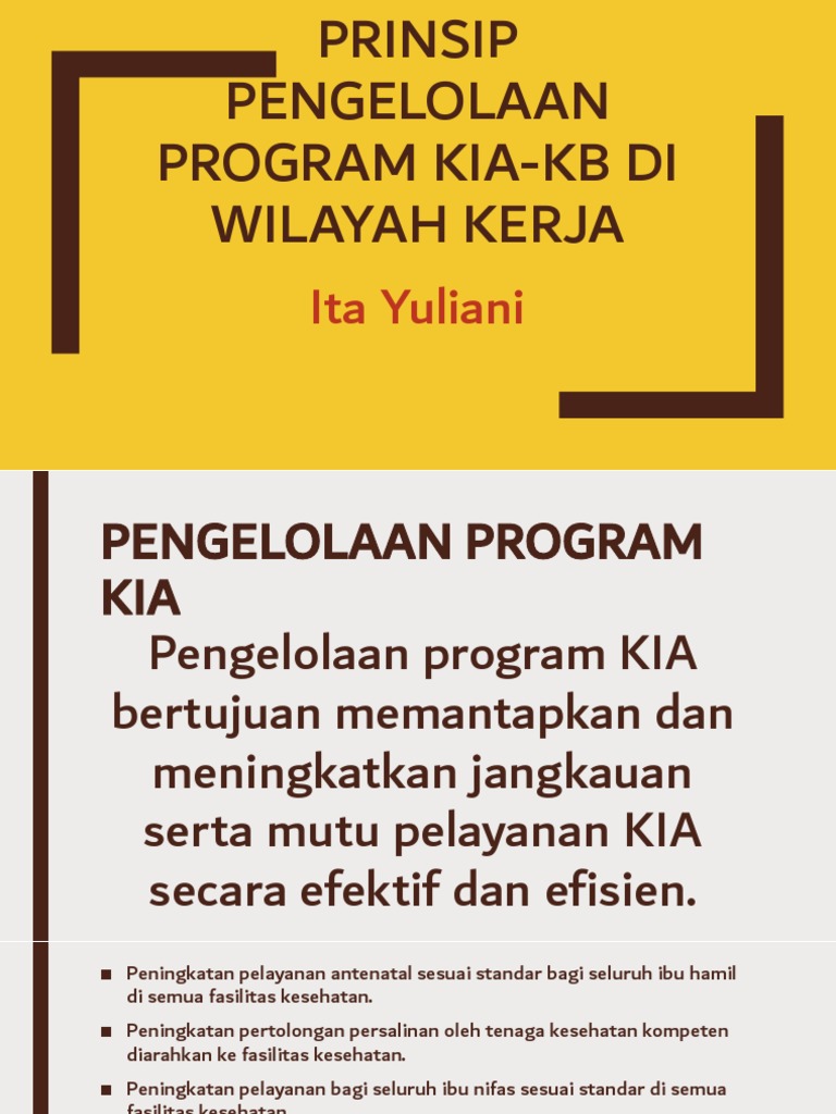 Prinsip Pengelolaan Program Kia-Kb Di Wilayah Kerja - 2 | PDF