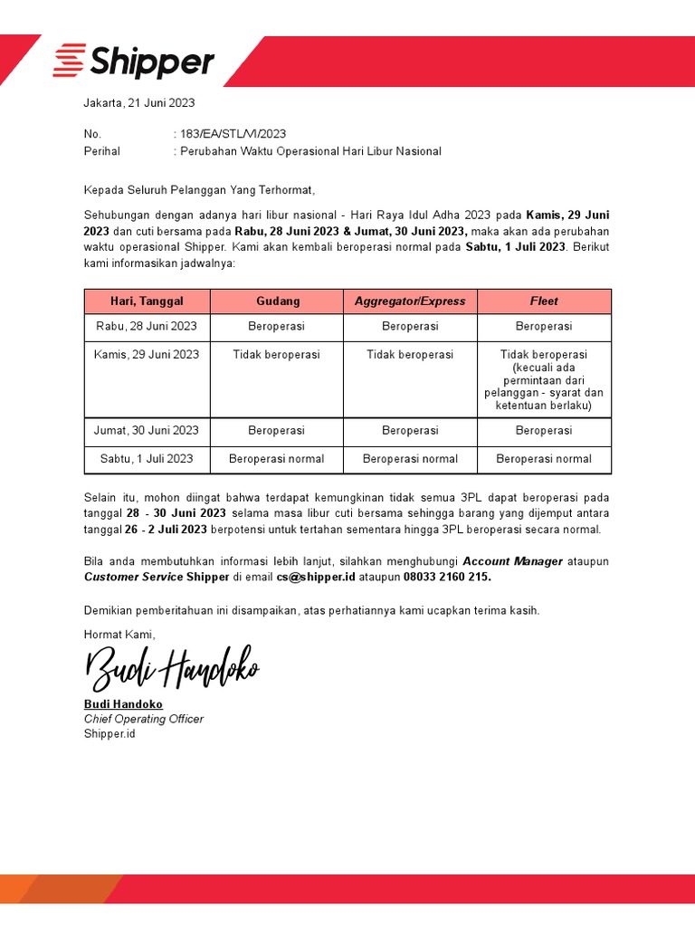 Memo Hari Raya Idul Adha | PDF