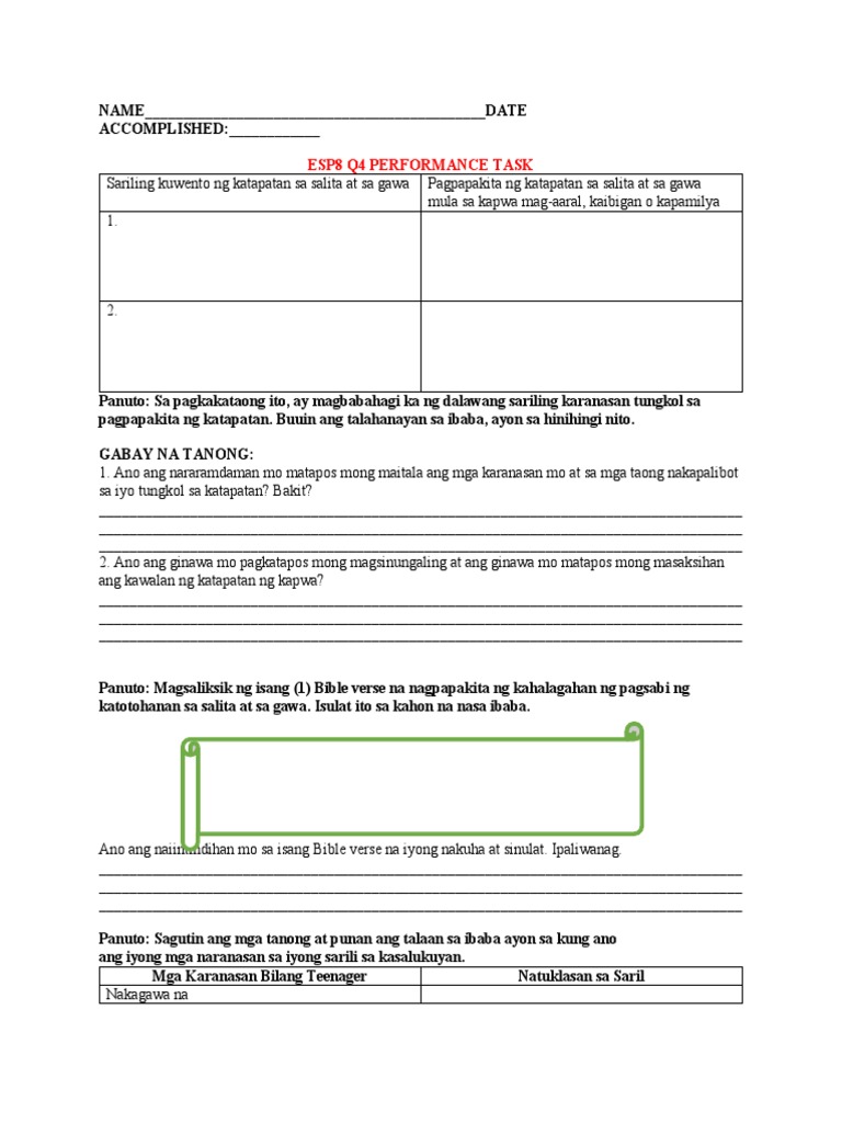 Esp8 Q4 Performance Task | PDF