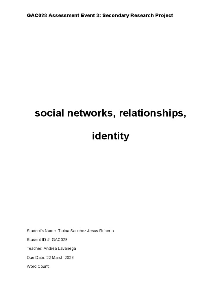 Assessment Event 3 - Secondary Research Project | PDF