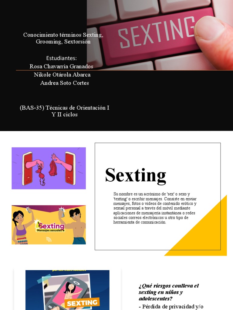 Presentación Sexting Sextorción Y Grooming 1 Pdf