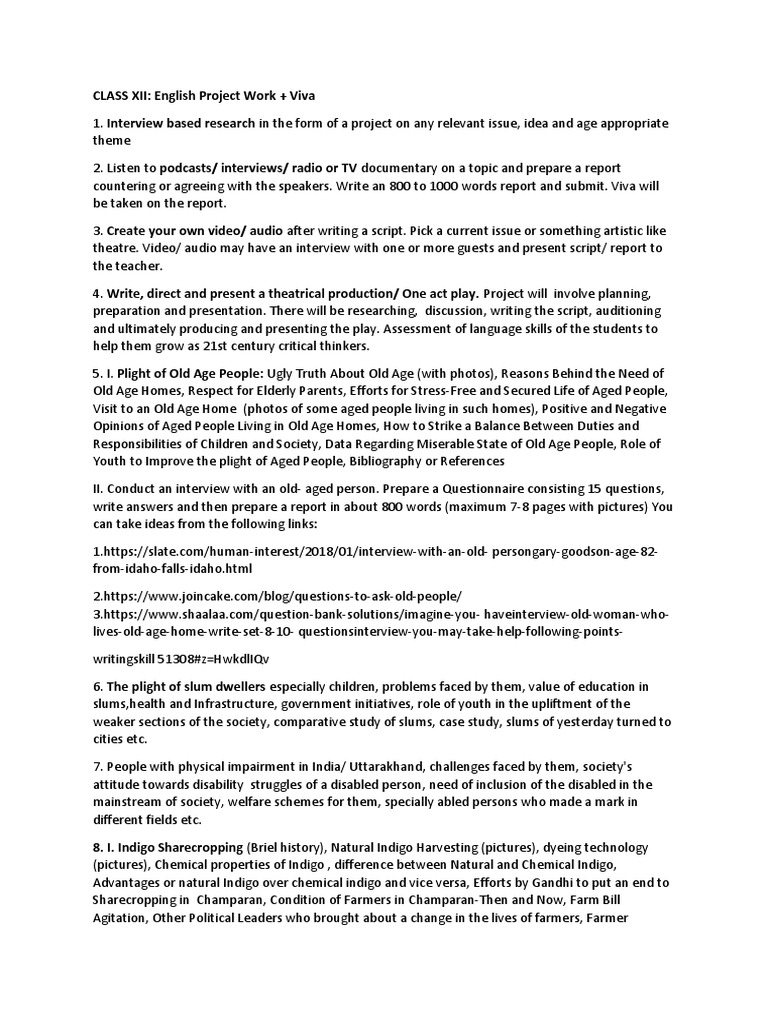 Class XII Eng Projects NK M | PDF