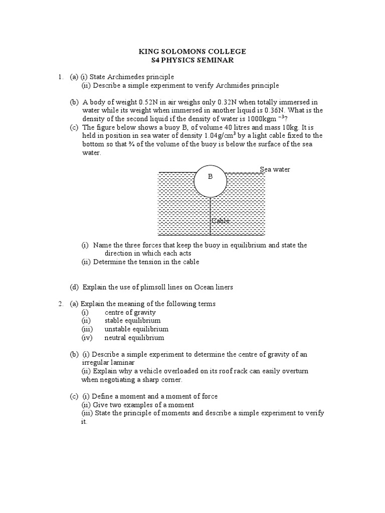 King Solomons College S4 Physics Seminar | Download Free PDF | Radioactive Decay | Transformer