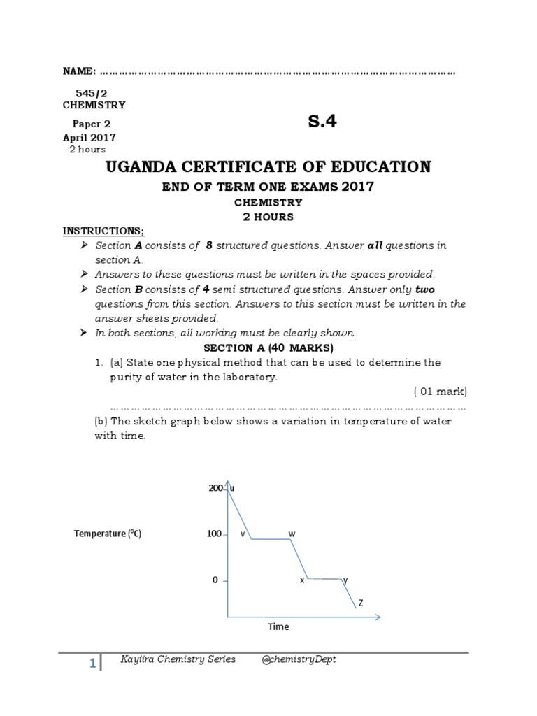 Uganda Certificate of Education: End of Term One Exams 2017 | Download ...