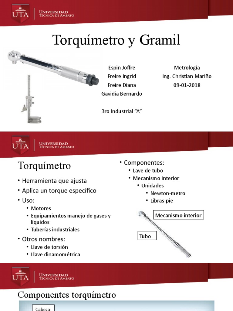 Torquímetro y Gramil: Usos y Tipos | PDF | Tornillo | Herramientas