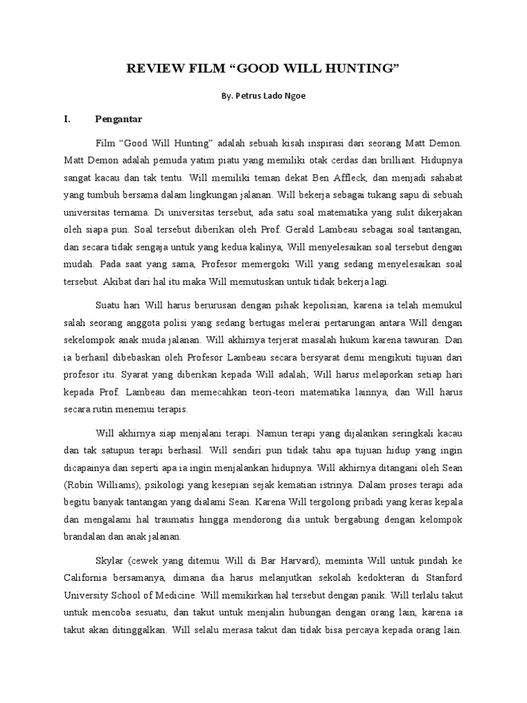 Review Film "Good Will Hunting" | PDF