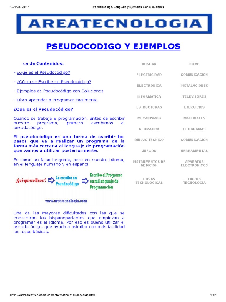 Pseudocódigo: Guía y Ejemplos Resueltos | PDF | Lenguaje de programación | Programación de ...