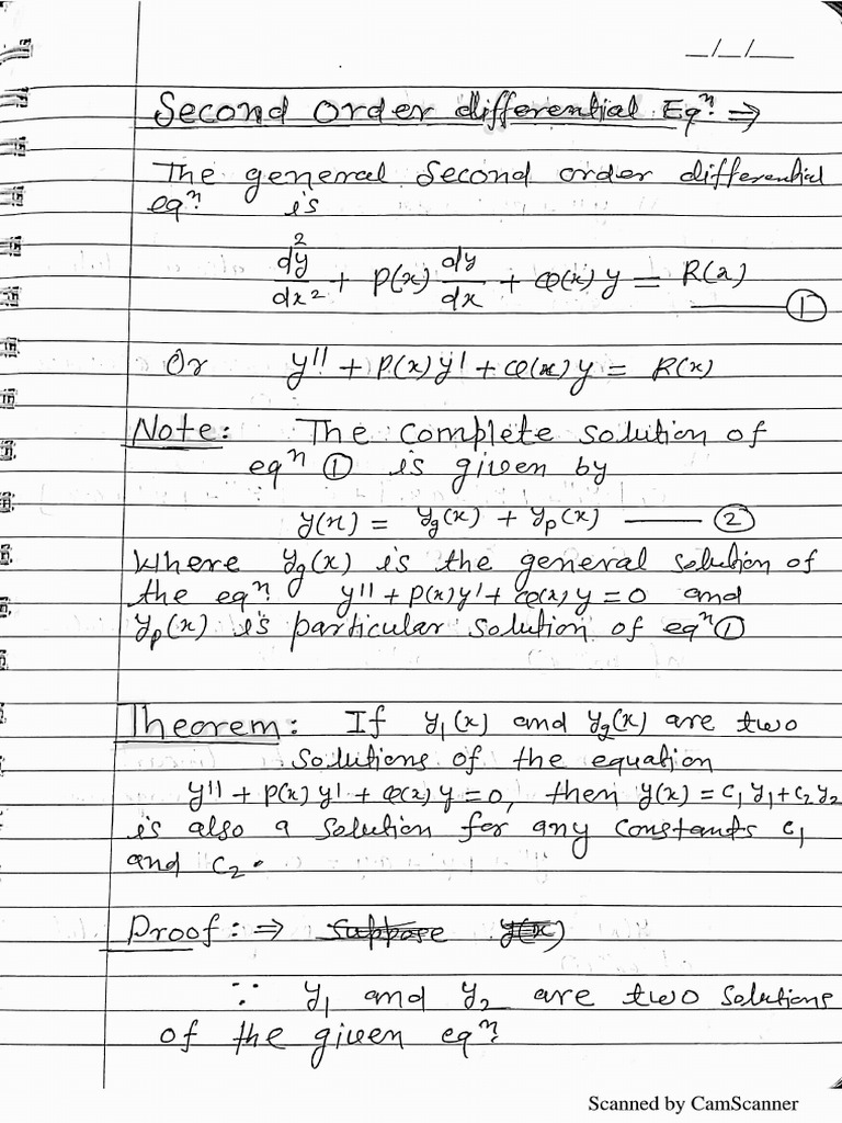 Second Order ODE - DR Pramod B&W | PDF