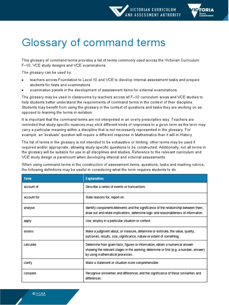 Glossaryof Command Terms | PDF | Argument | Information