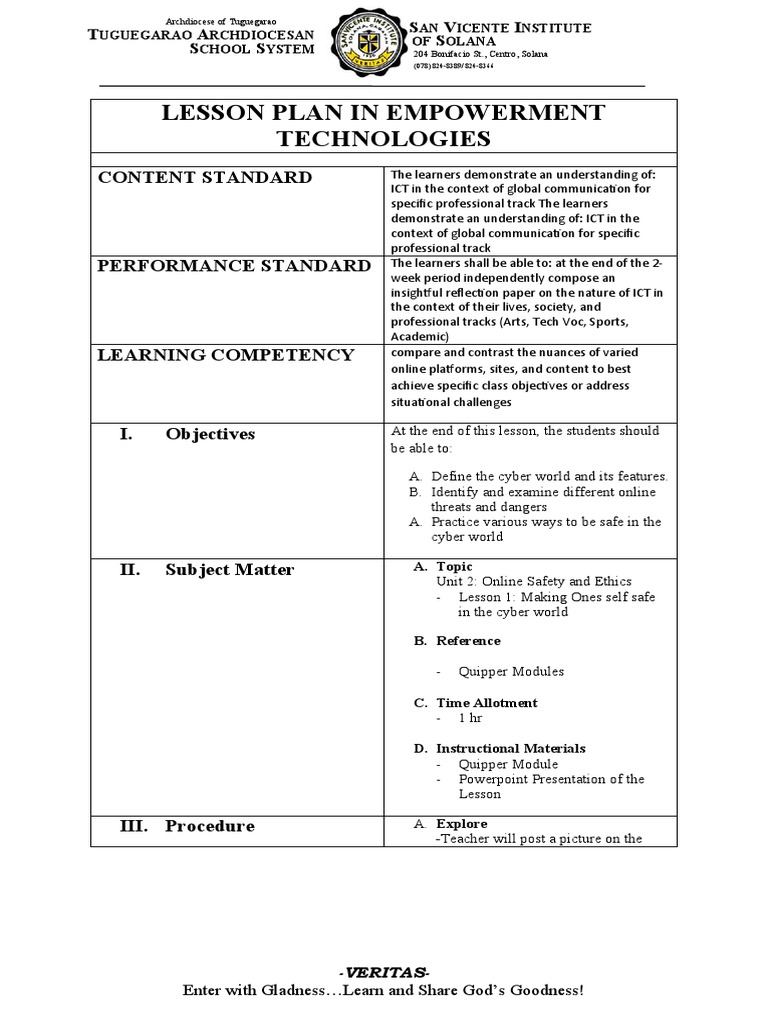 Unit 2 (LESSON 1) | PDF | Educational Technology | Cyberspace