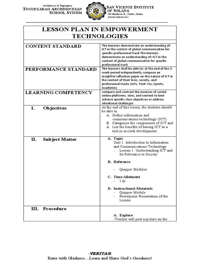 Unit 1 (Lesson 1) | PDF | Educational Technology | Information Technology