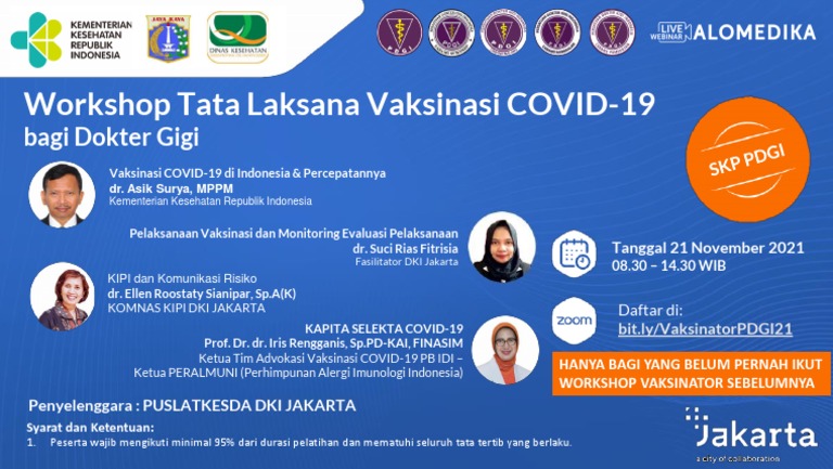 Klik Untuk Mendaftar Workshop Vaksinator PDGI 21 Nov 2021 | PDF