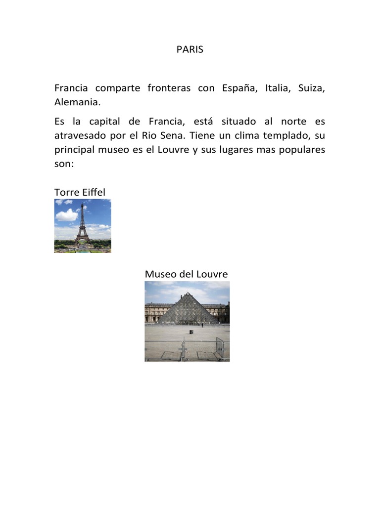 Descubre los principales atractivos de París | PDF | Viajes y turismo