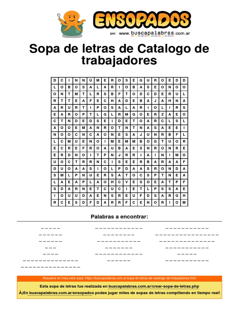 sopa-de-letras-de-catalogo-de-trabajadores | PDF