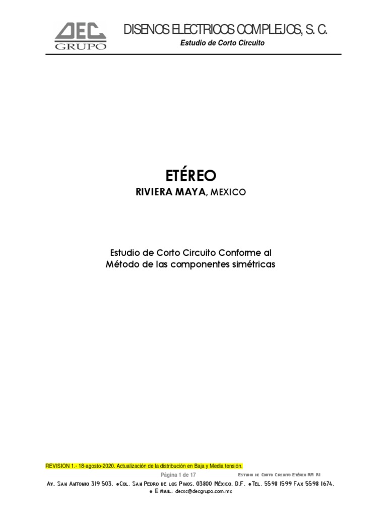 Estudio de Corto Circuito | PDF | Transformador | Corriente eléctrica