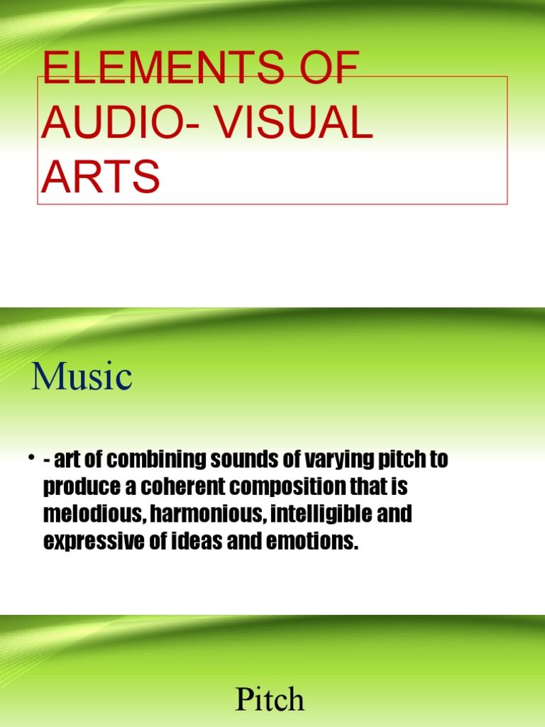 Elements of Audio Visual Arts | PDF