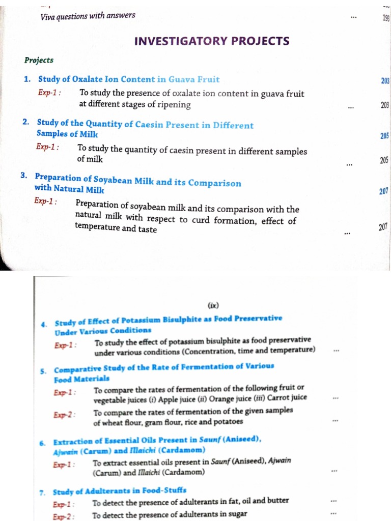 INVESTIGATORY PROJECTS | PDF