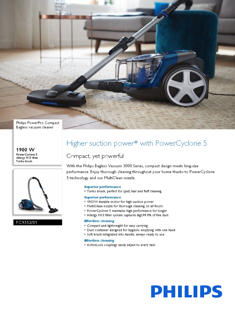 Philips Vacuum Cleaner Brochure | PDF | Vacuum Cleaner | Dust